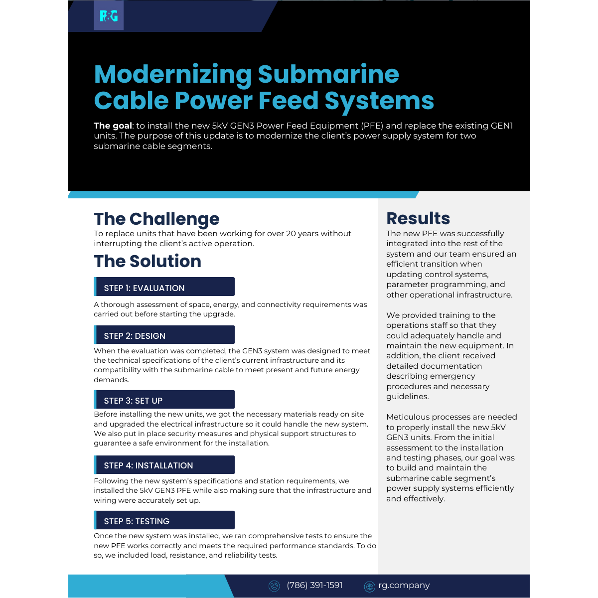 “Modernizing Submarine Cable Power Feed Systems” - R&G Company